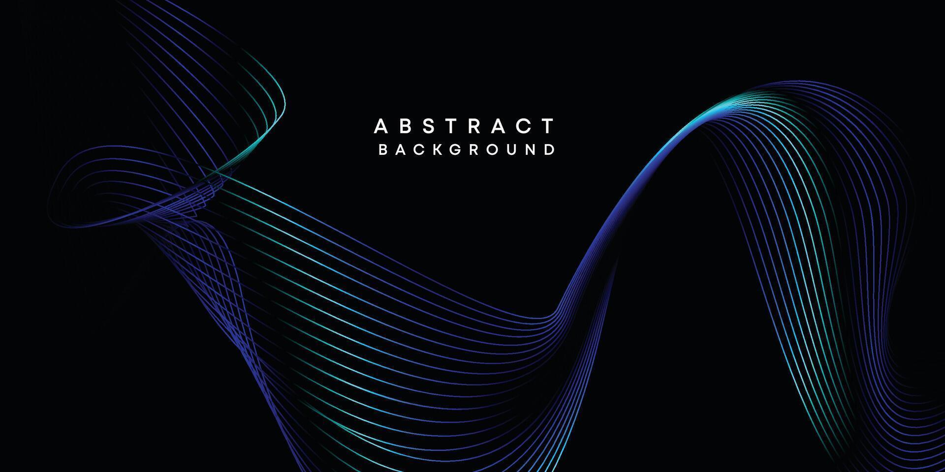 Abstract Data Visualization Geometric Dark Blue Orange Green Gradient Waving Lines Technology