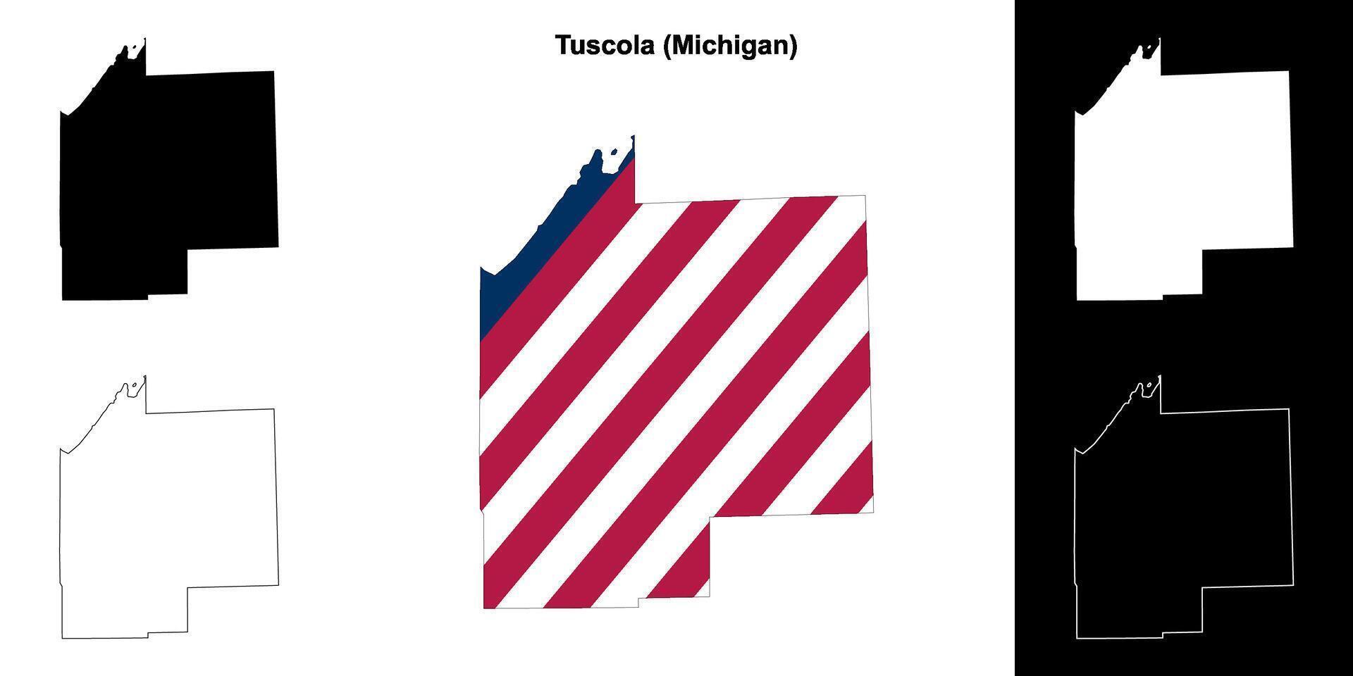 Tuscola County, Michigan outline map set 43337788 Vector Art at Vecteezy