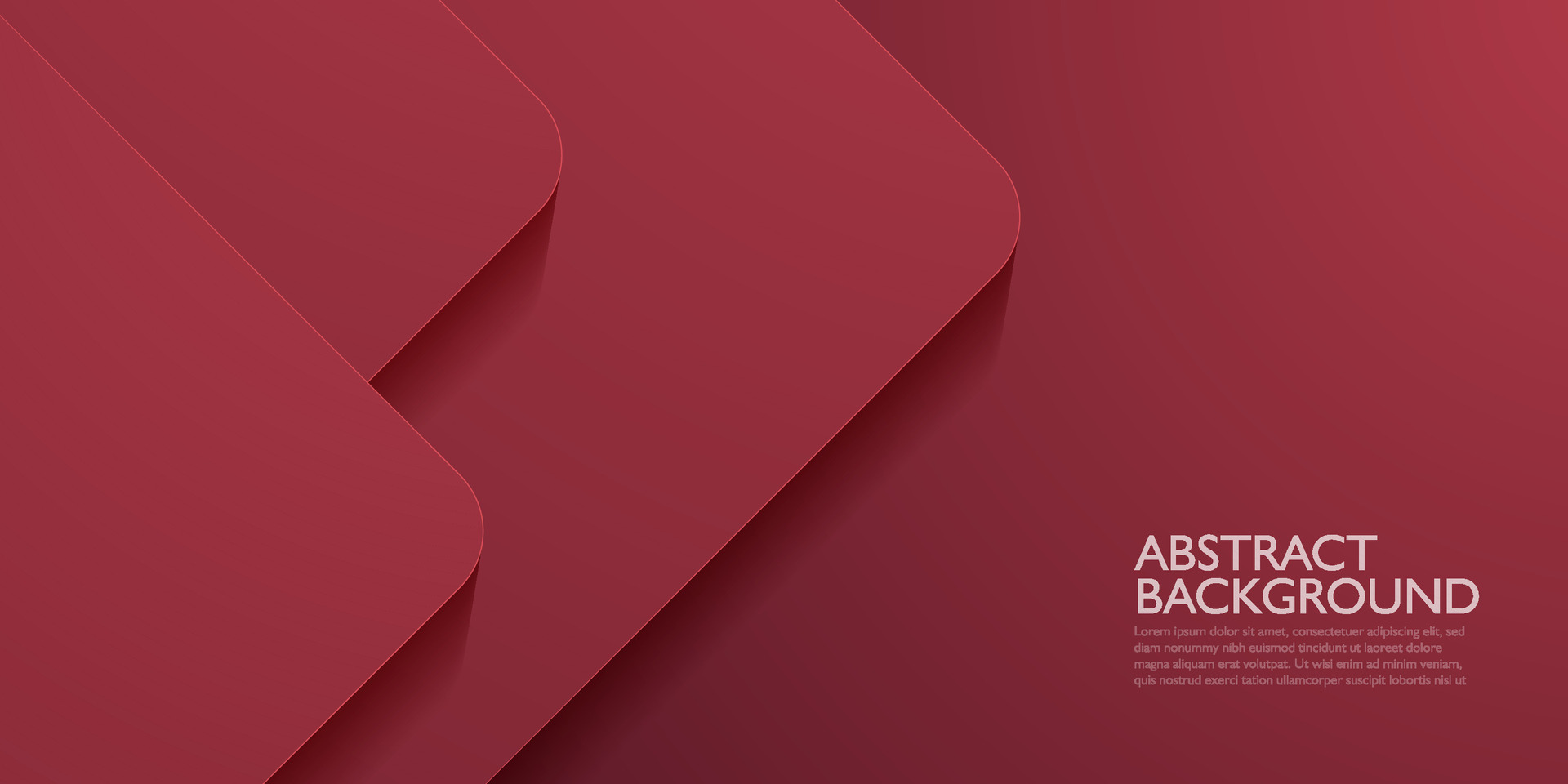 Abstract geometric red background with simple rectangle curve overlap shape and shadows ...