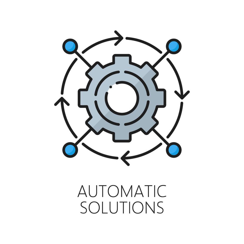 Machine learning line icon of automatic solutions 43340835 Vector Art ...