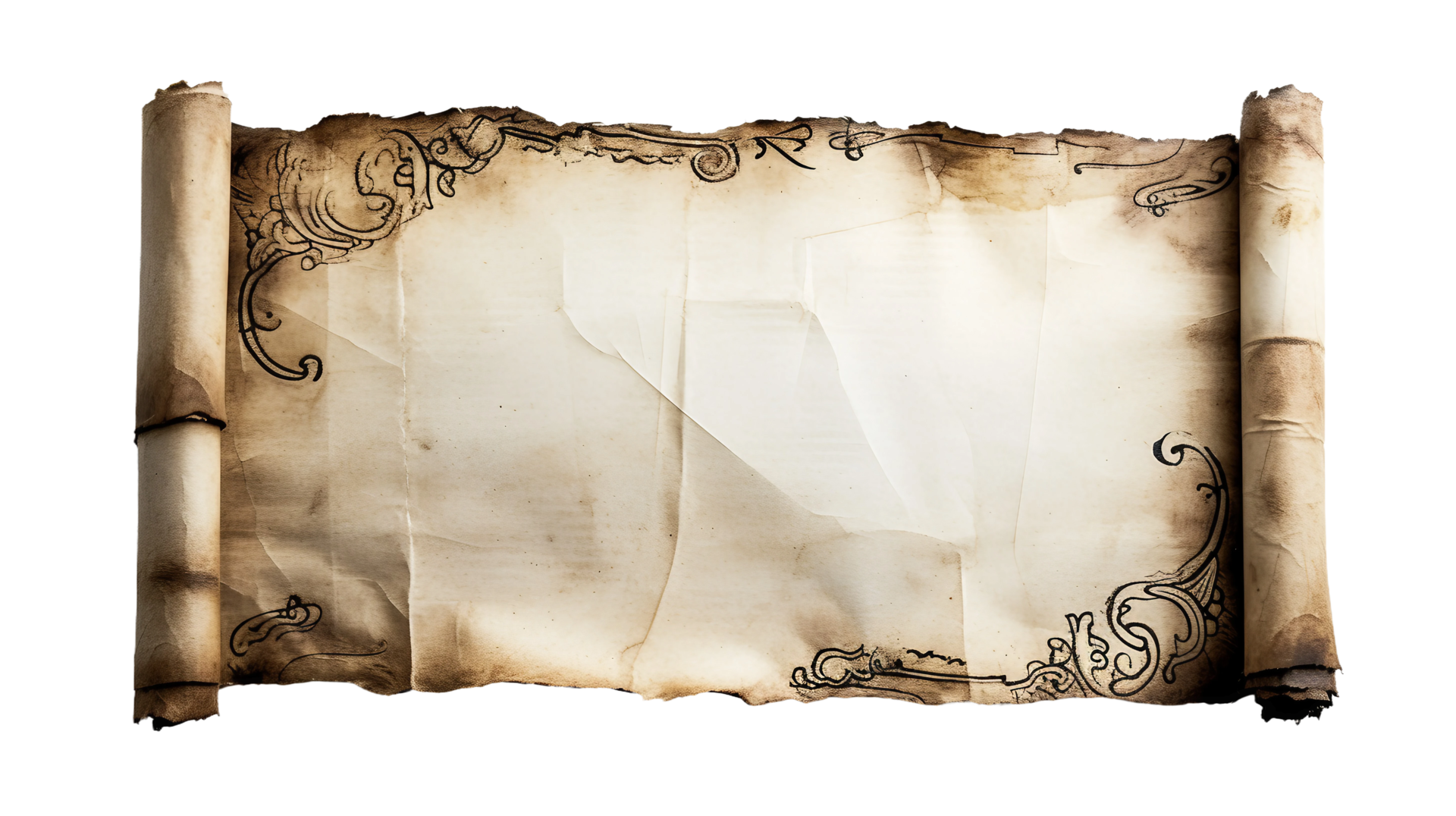 Vintage Scroll on Transparent Background 43345203 PNG