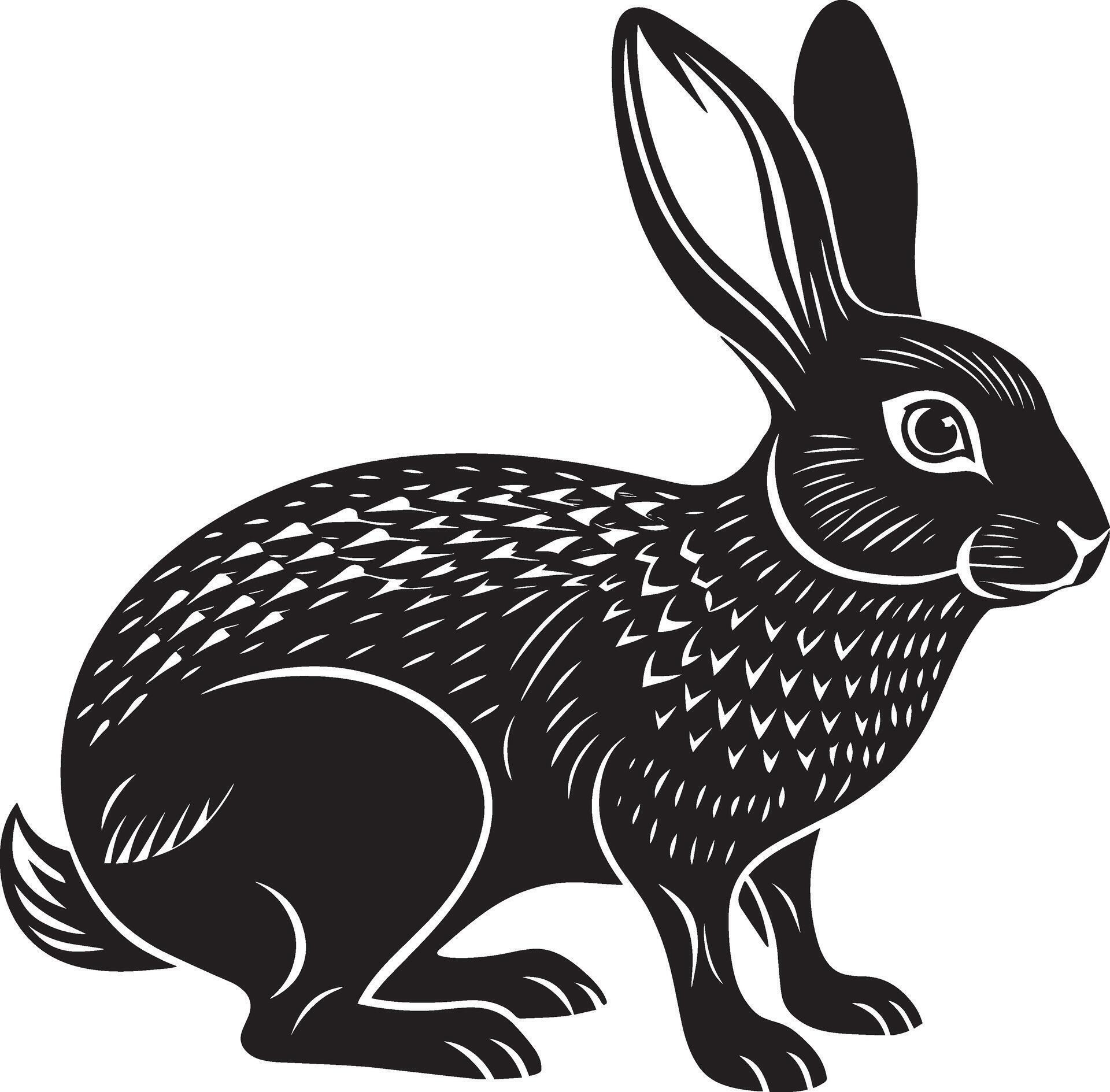 Rabbit - Black and White Cartoon Illustration, Image. 43347583 Vector Art at Vecteezy