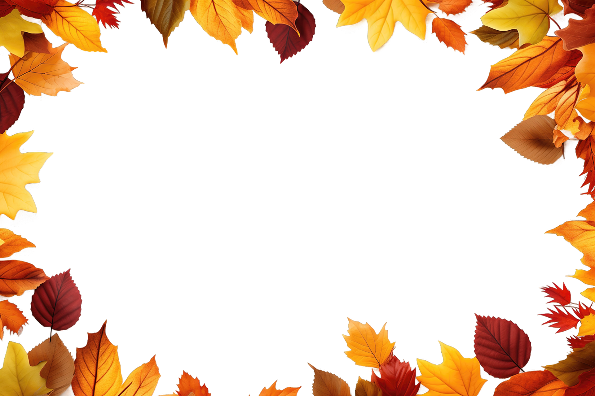 Autumn leaves frame border isolated on transparent background 43348790 PNG