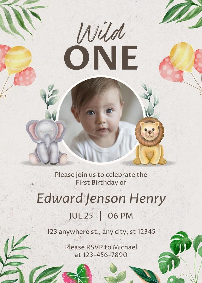 1st Birthday Invitation 43350294 Template