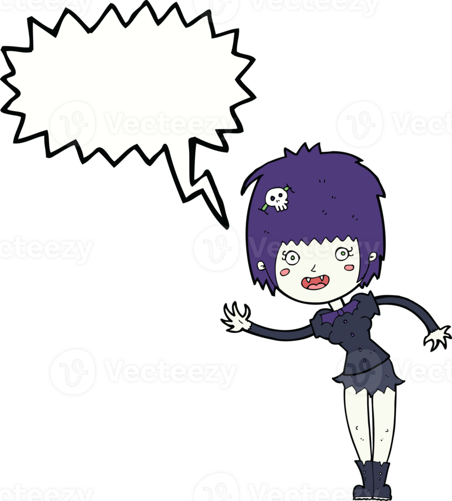 Cartoon Vampire Girl With Speech Bubble 43396121 Png