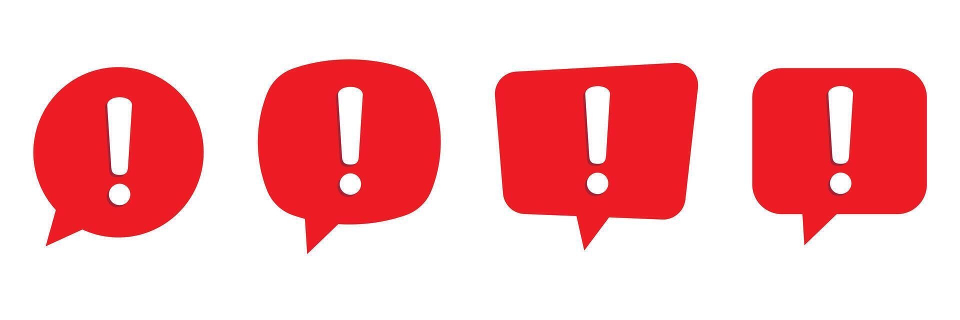 Chat warning exclamation mark. Speech bubble with exclamation mark. Red ... Chat warning exclamation mark. Speech bubble with exclamation mark. Red ...
