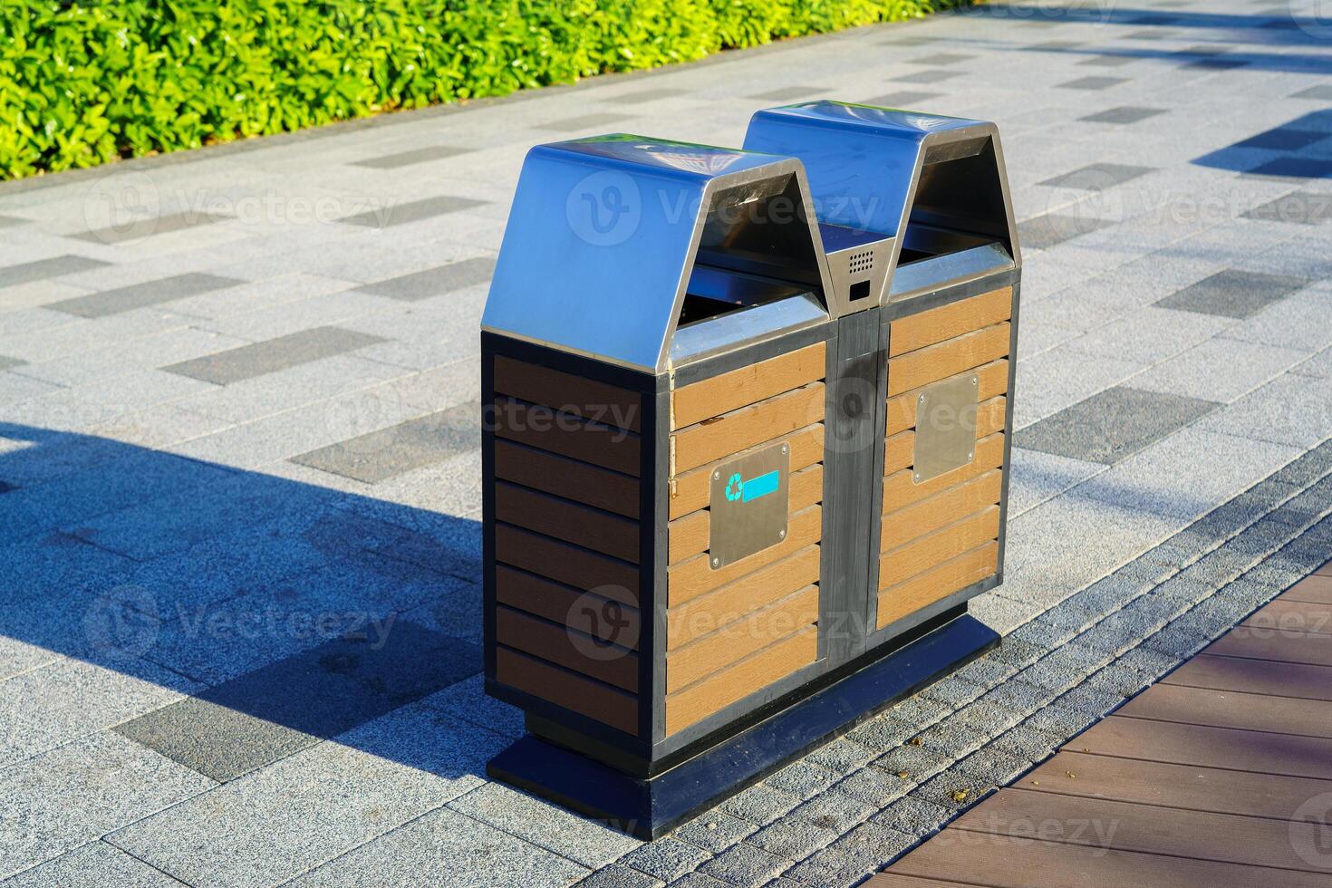 Iron containers for separate waste collection. 43407812 Stock Photo at ... Iron containers for separate waste collection. 43407812 Stock Photo at ...