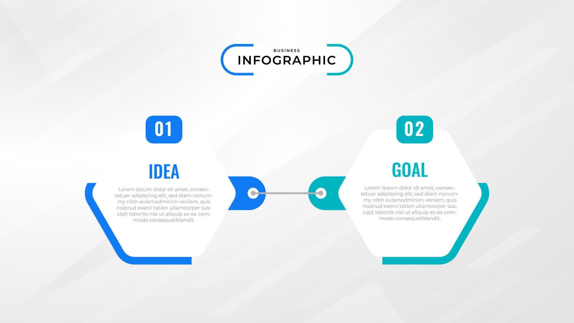 Two Step Infographic label design template with line icons. process ...