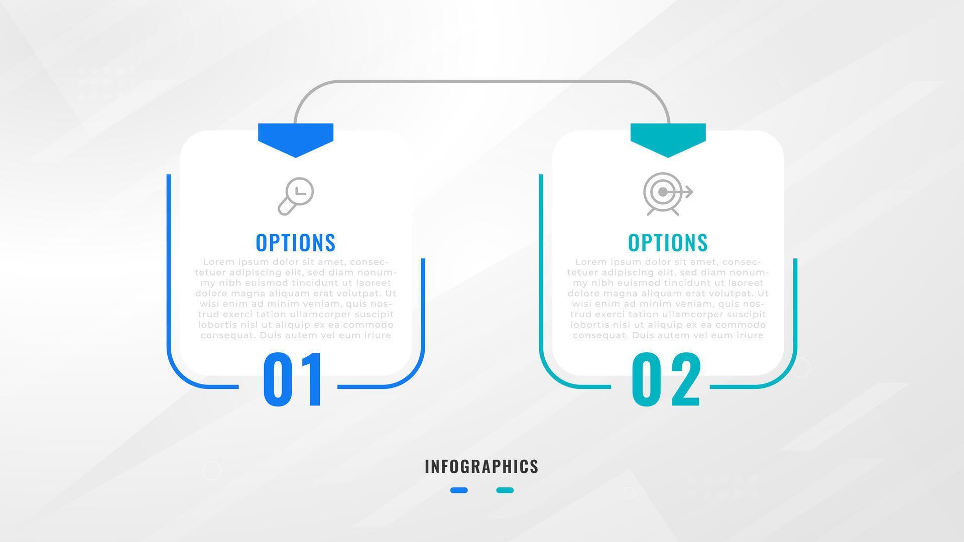 Two Step Infographic label design template with line icons. process ...