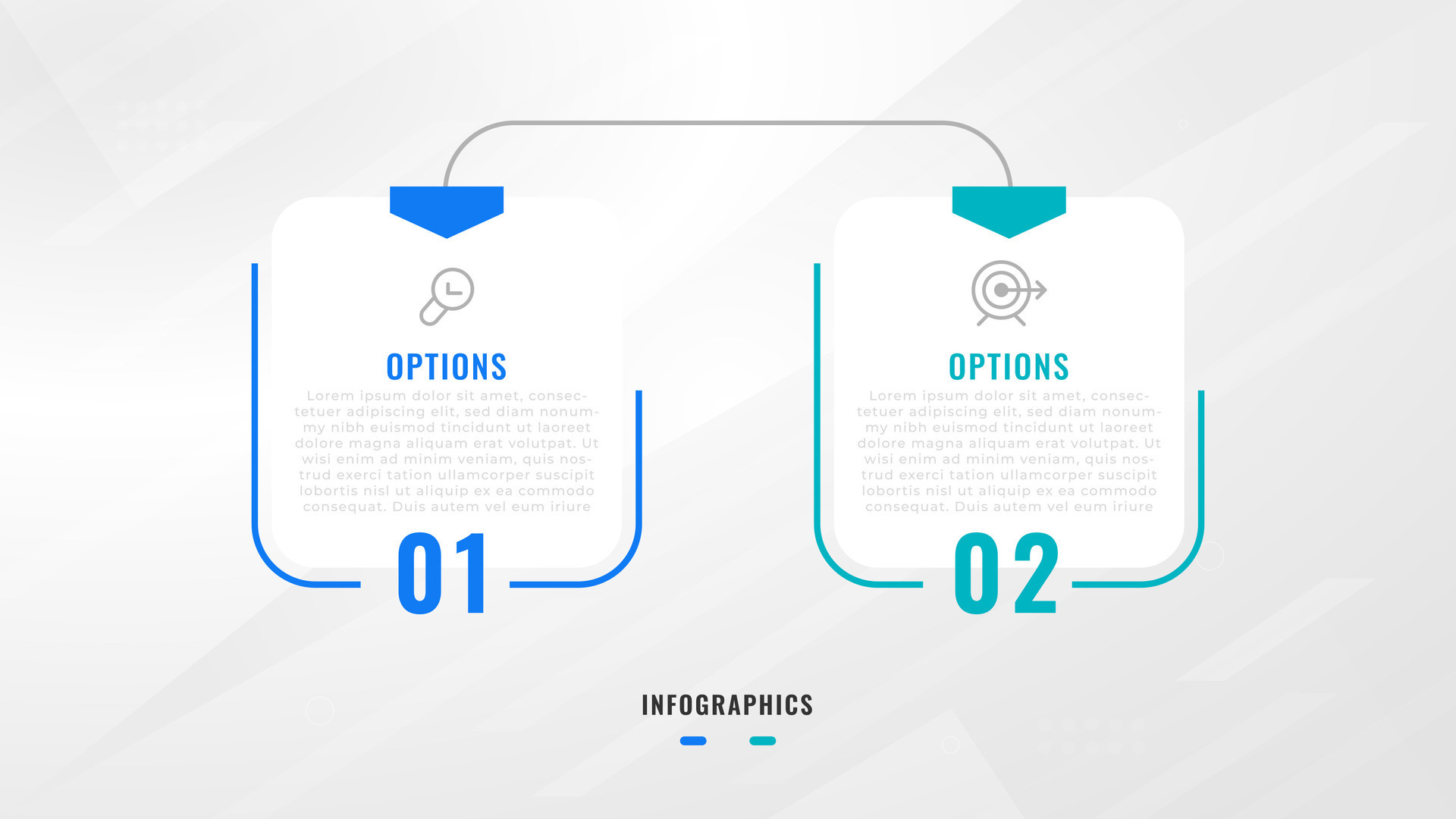 Two Step Infographic label design template with line icons. process ...
