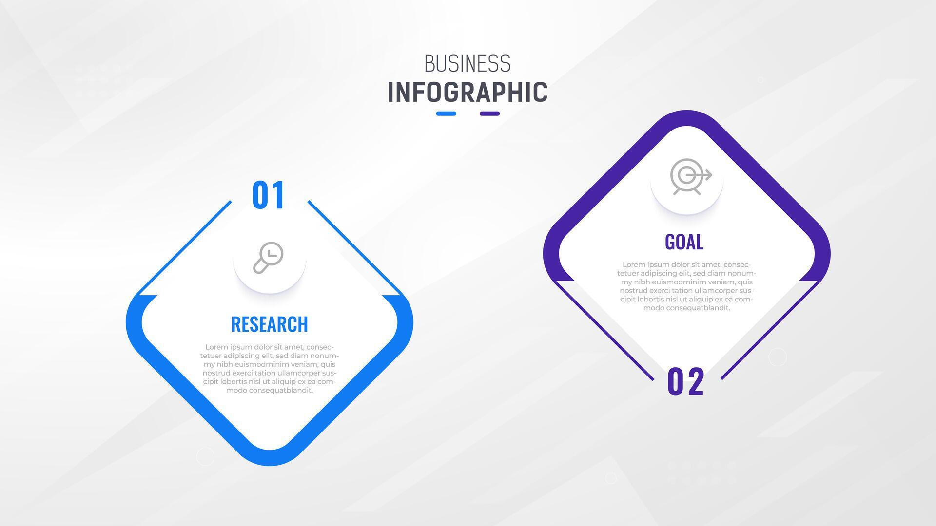 Two Step Infographic label design template with line icons. process ...
