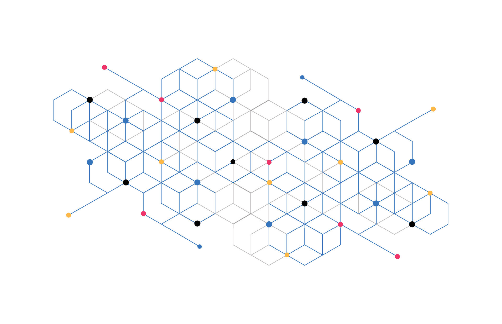 Abstract Geometric Boxes Pattern Dot Line Connection Background Modern