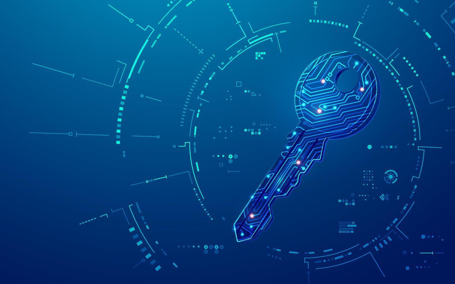 concept of private key or cyber security, graphic of electronic pattern ...