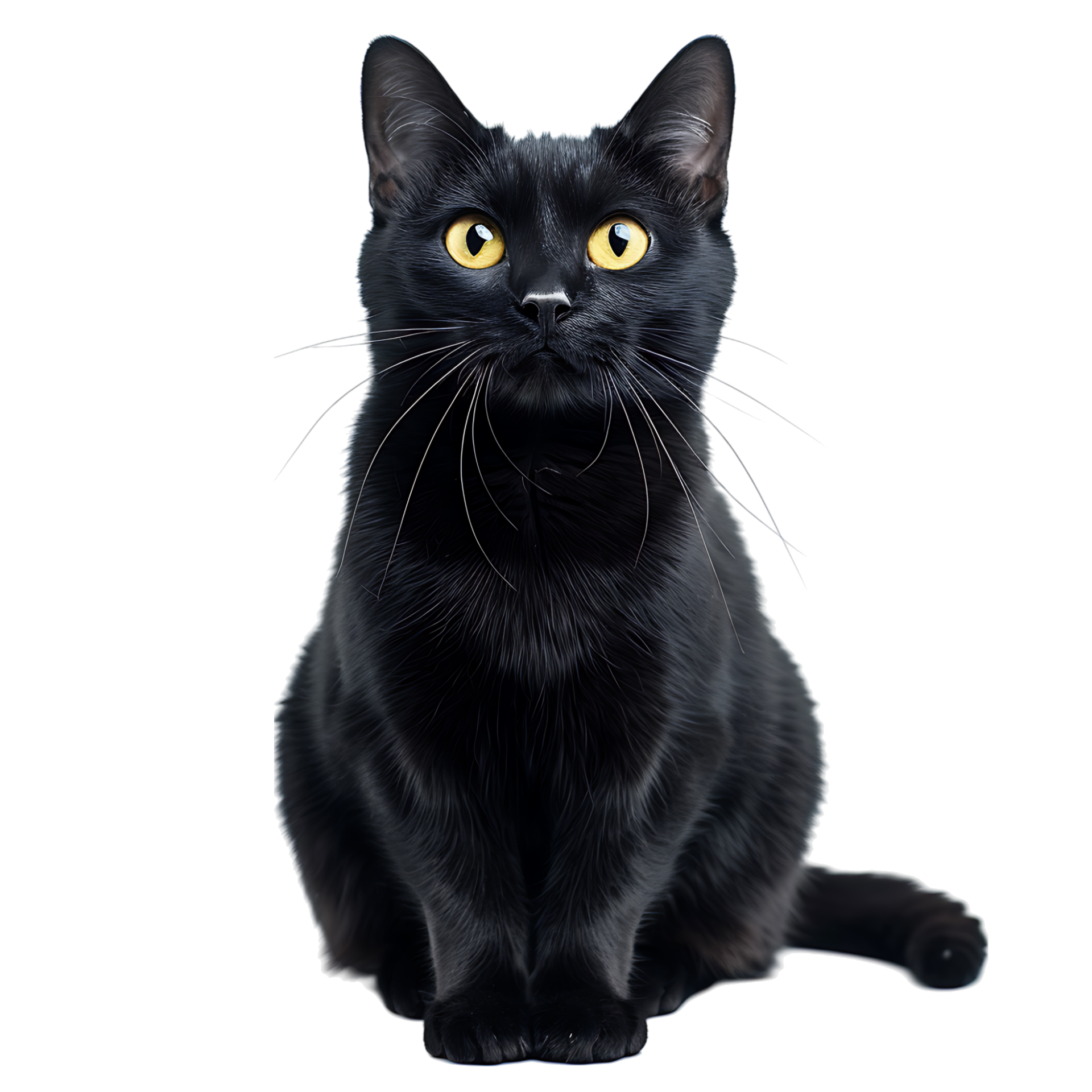 Black cat on isolated transparent background 43413117 PNG