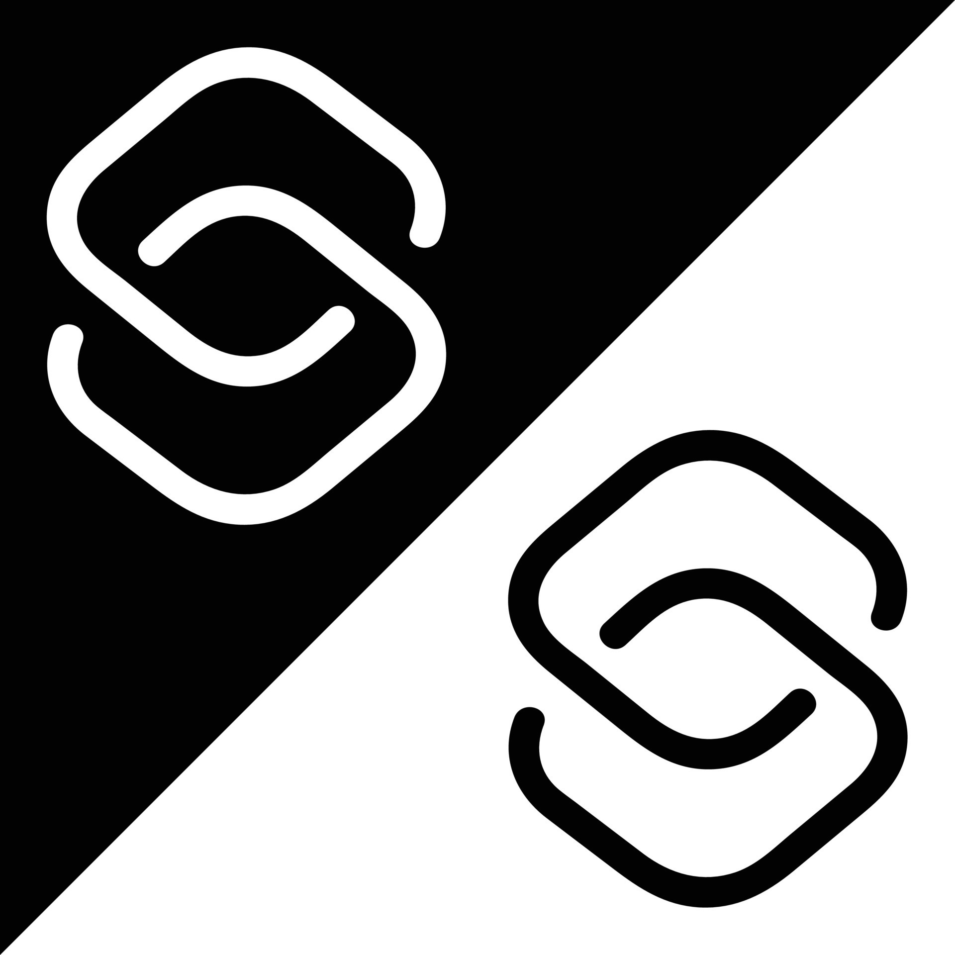 Shortcut script app icon, Outline style, isolated on Black and White ...