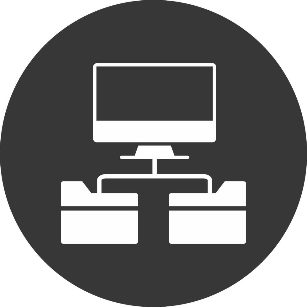 Folders Network Structure Glyph Inverted Icon 43426843 Vector Art at ...