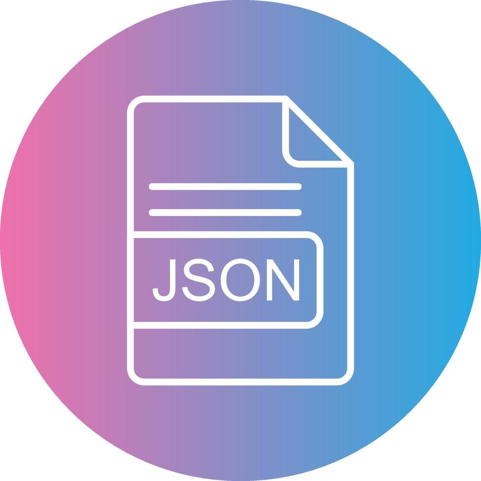 json archivo formato línea degradado circulo icono 43427786 Vector en ...