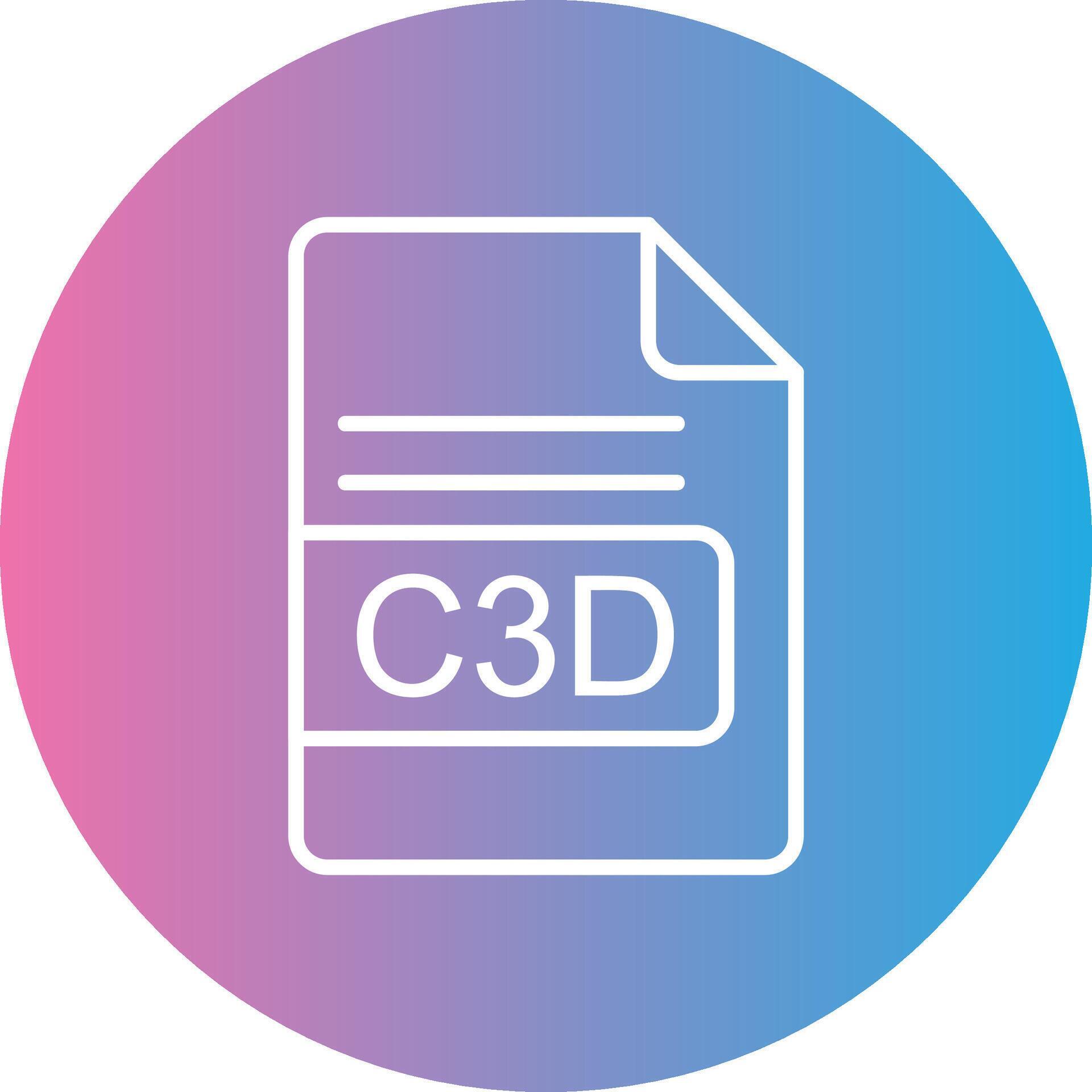 C3d File Format Line Gradient Circle Icon 43428150 Vector Art At Vecteezy