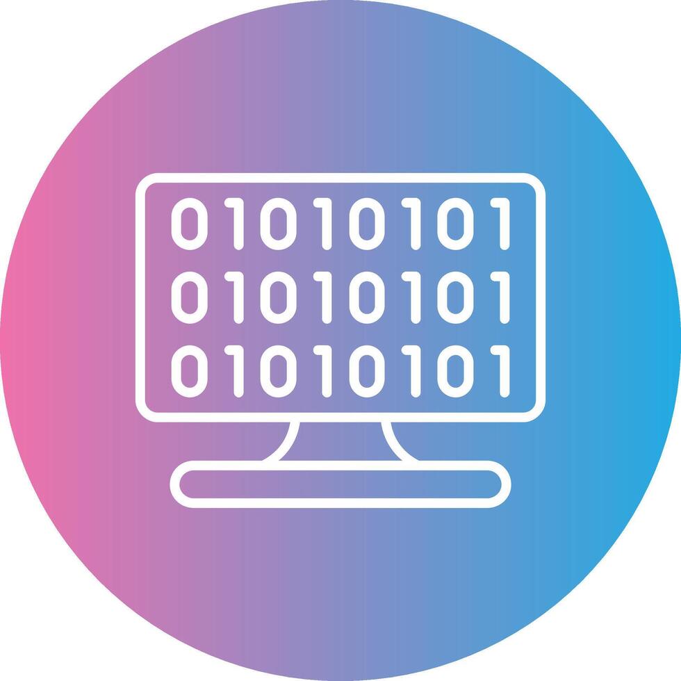 Binary Code Line Gradient Circle Icon 43429663 Vector Art At Vecteezy