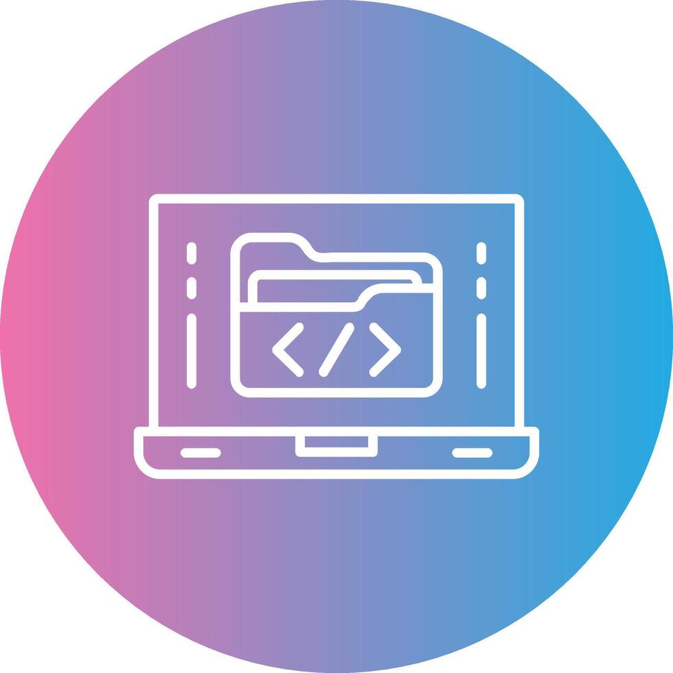 Software Development Line Gradient Circle Icon 43429689 Vector Art At