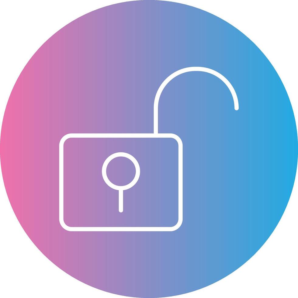 Unsecure Line Gradient Circle Icon 43431359 Vector Art at Vecteezy