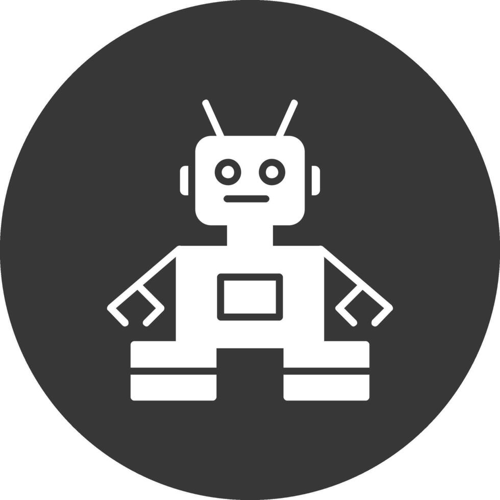 Robot Glyph Inverted Icon 43434682 Vector Art at Vecteezy