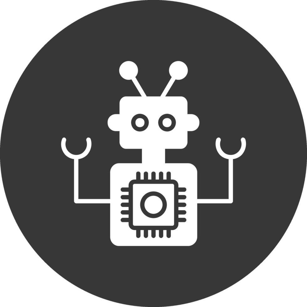 Robot Glyph Inverted Icon 43439255 Vector Art at Vecteezy