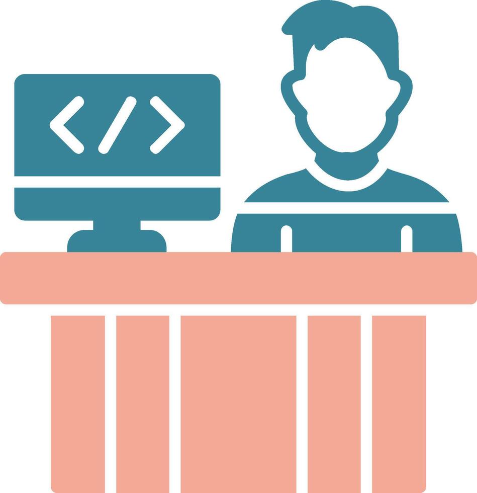 Programmer Glyph Two Color Icon 43457352 Vector Art at Vecteezy