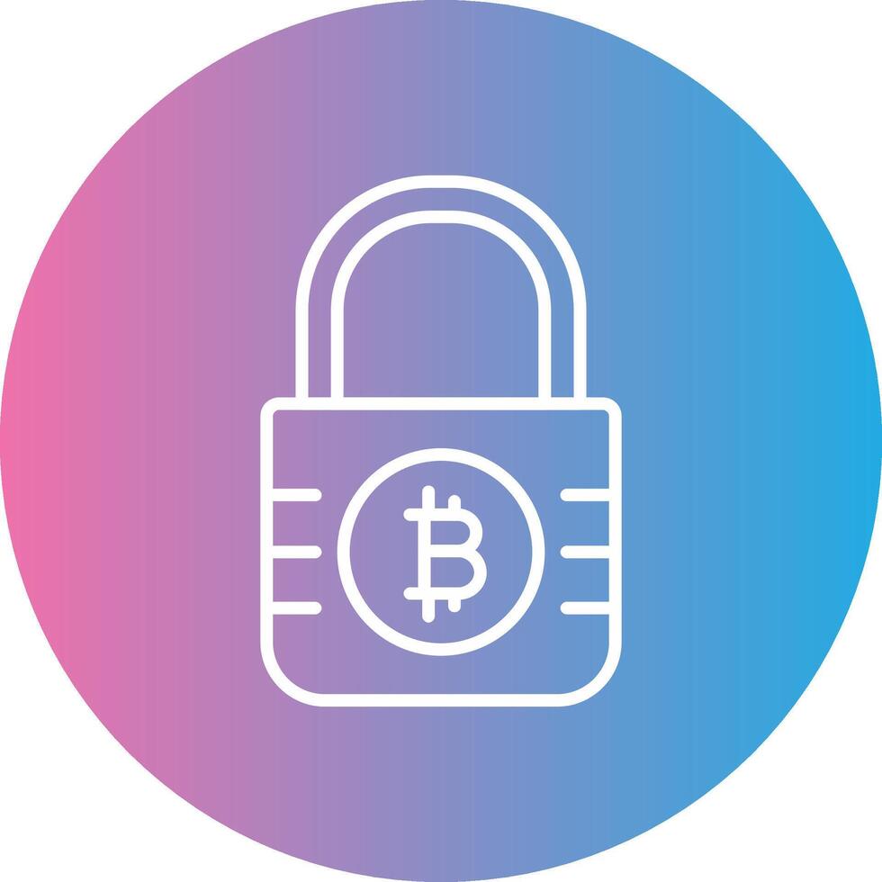 Bitcoin Encryption Line Gradient Circle Icon 43475183 Vector Art at ...