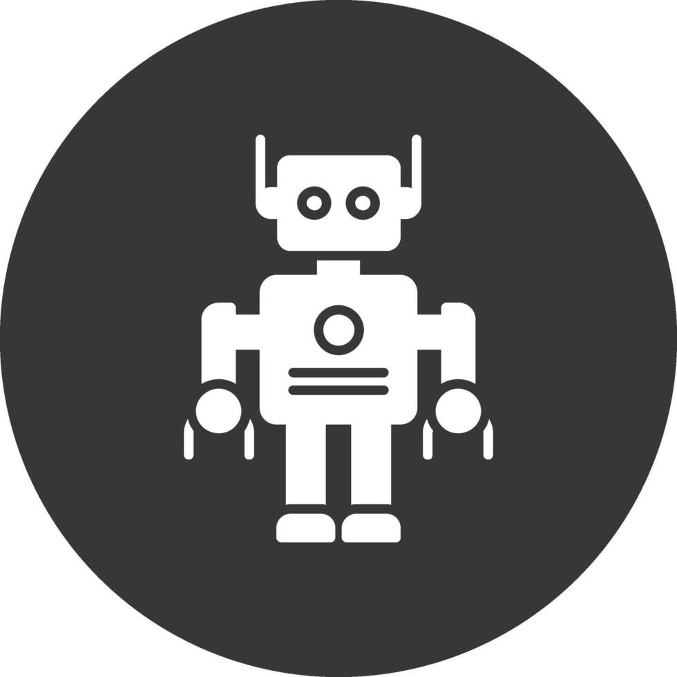 Robot Glyph Inverted Icon 43484712 Vector Art at Vecteezy