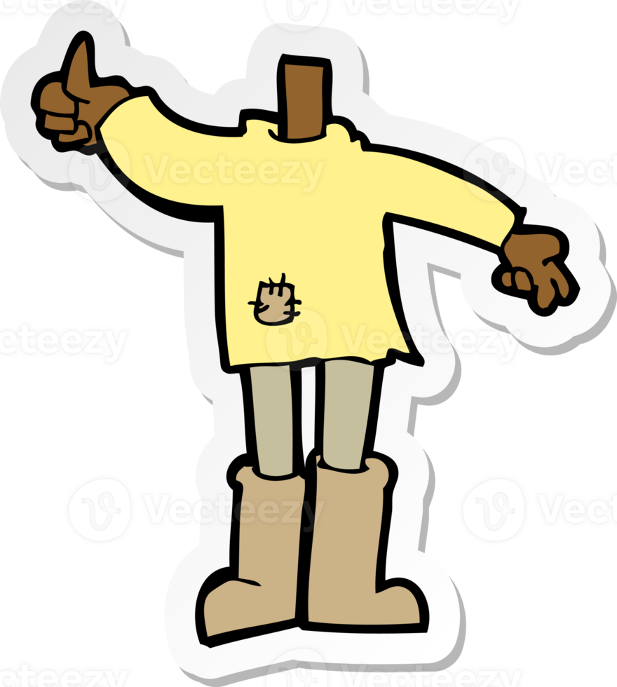 Sticker Of A Cartoon Body 43489859 Png