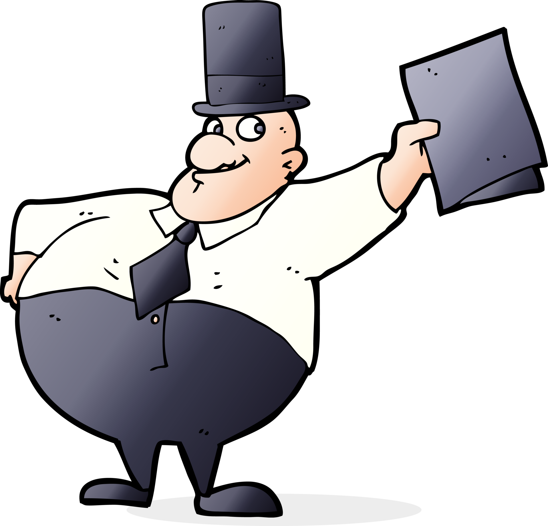 Cartoon Man Wearing Top Hat 43489964 Png