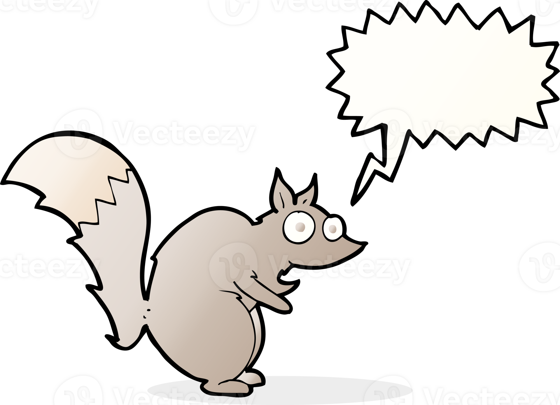Funny Startled Squirrel Cartoon With Speech Bubble 43490249 Png