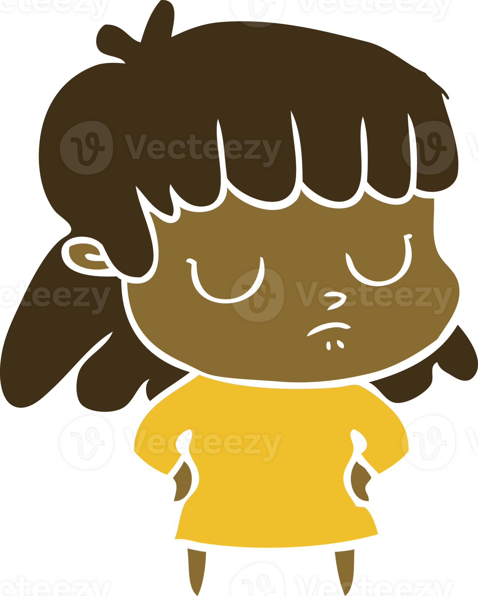 flat color style cartoon indifferent woman 43491669 PNG