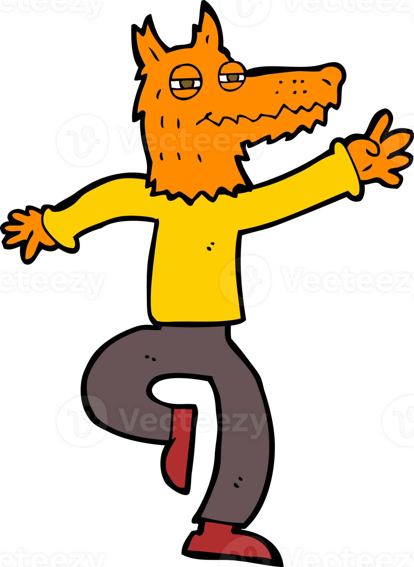 Cartoon Happy Fox Man 43493081 Png