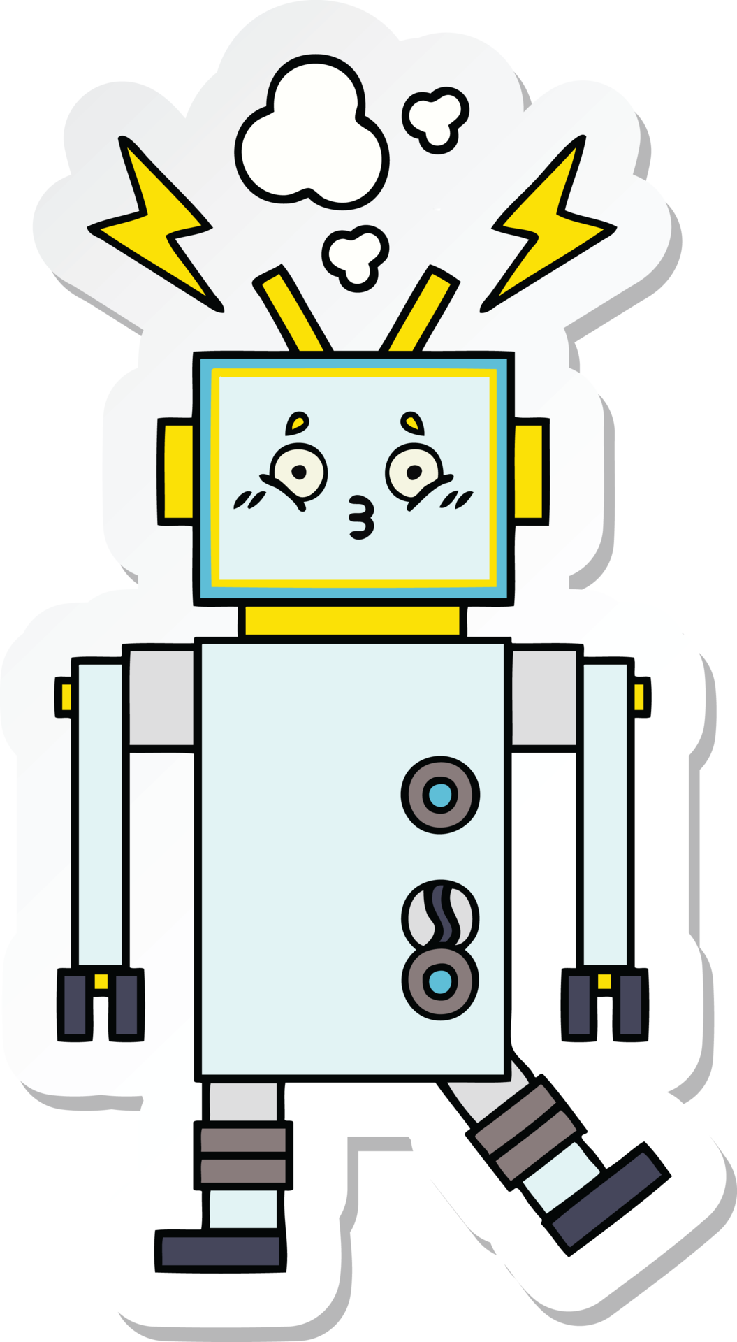 autocollant d'un robot de dessin animé mignon 43493193 PNG