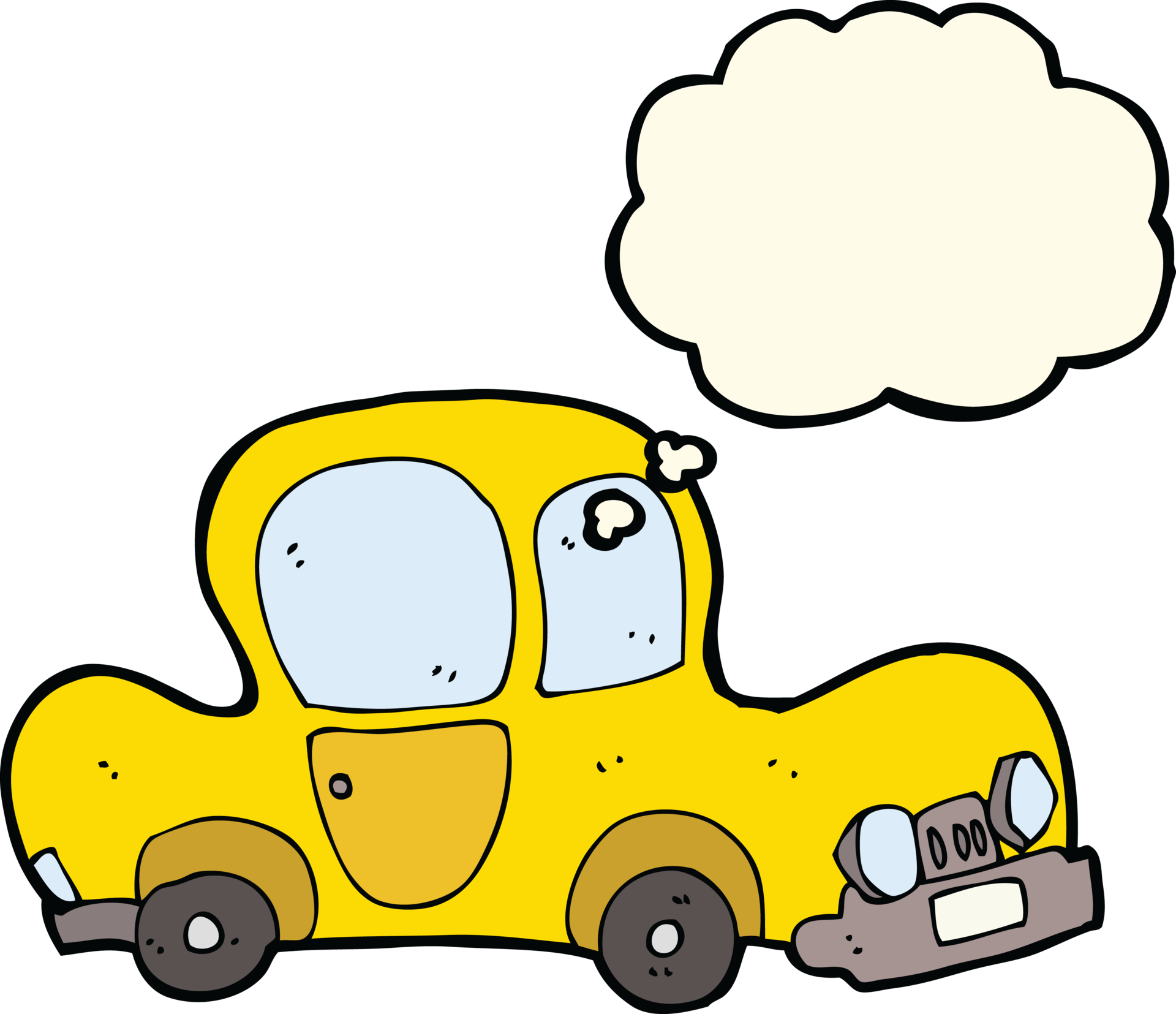 Coche De Dibujos Animados Con Burbuja De Pensamiento 43493267 Png
