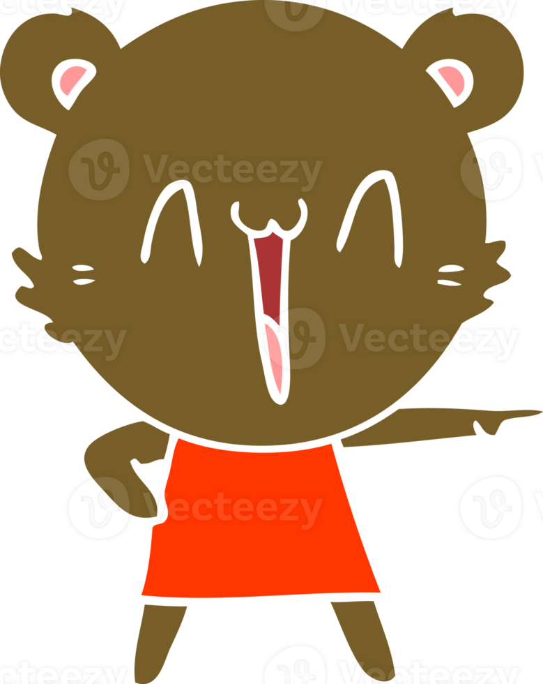 Happy Bear Flat Color Style Cartoon 43493297 Png