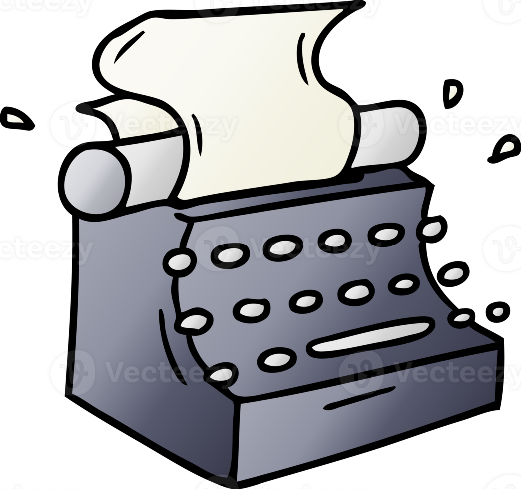 gradient cartoon doodle of old school typewriter 43495401 PNG gradient cartoon doodle of old school typewriter 43495401 PNG