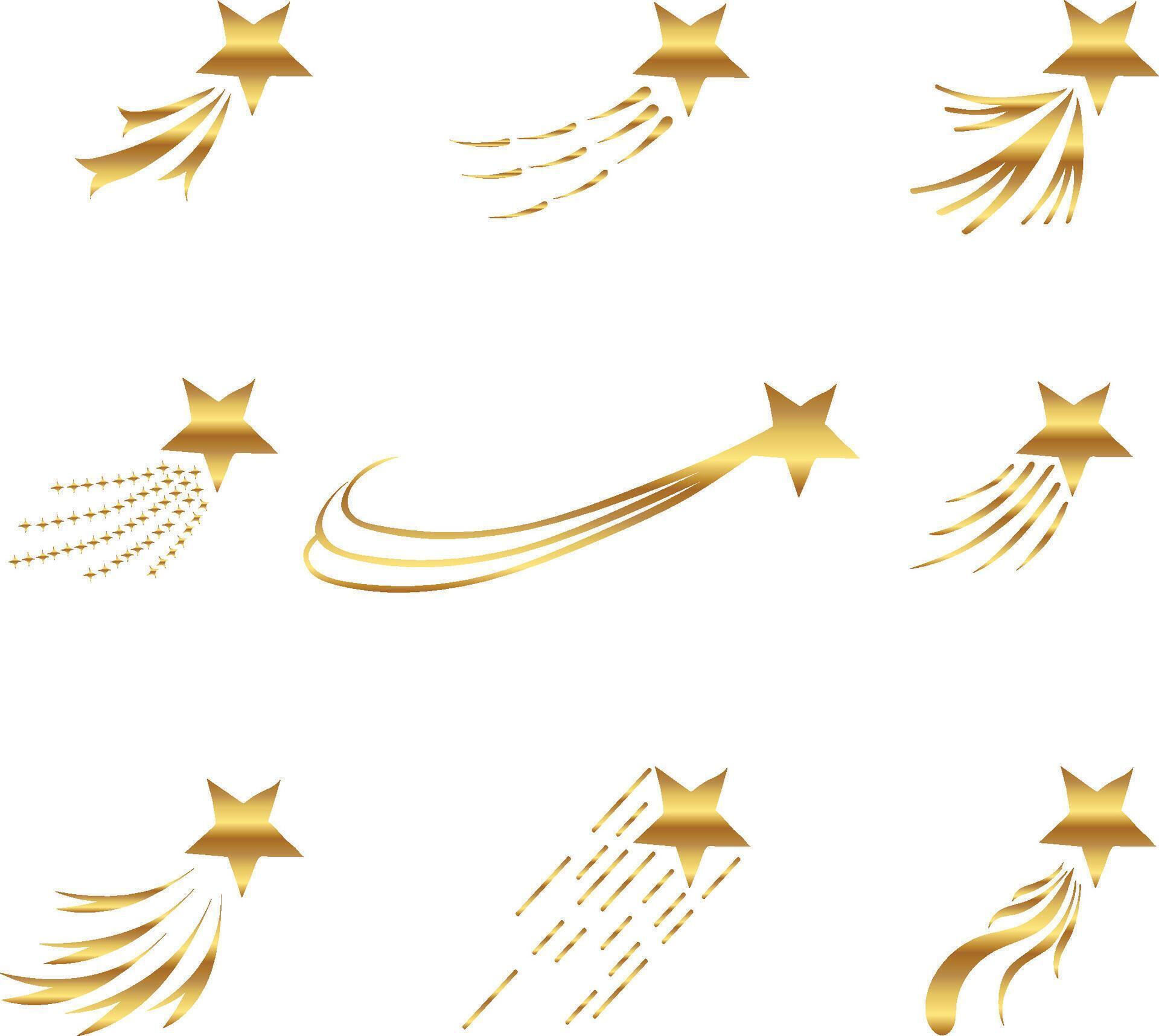 shooting stars golden stars collection 43501997 Vector Art at Vecteezy