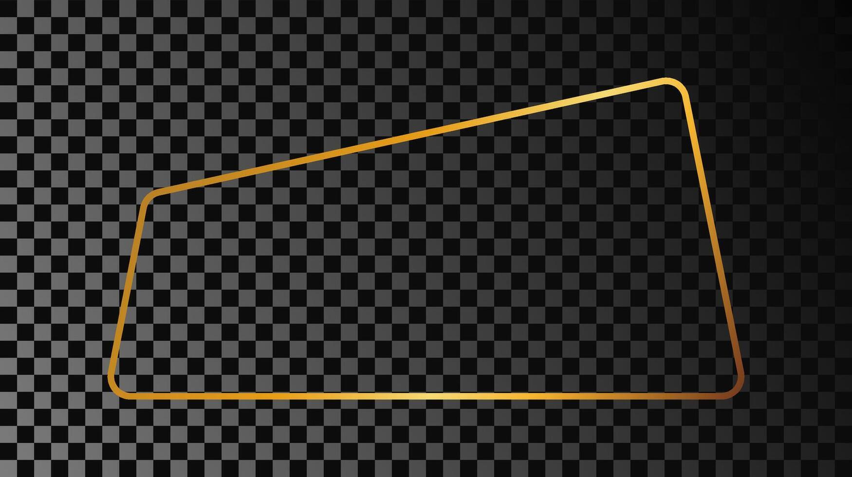 Gold glowing rounded trapezoid shape frame 43503579 Vector Art at Vecteezy