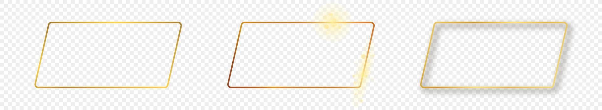 Gold glowing rounded rectangular shape frame 43503586 Vector Art at ...