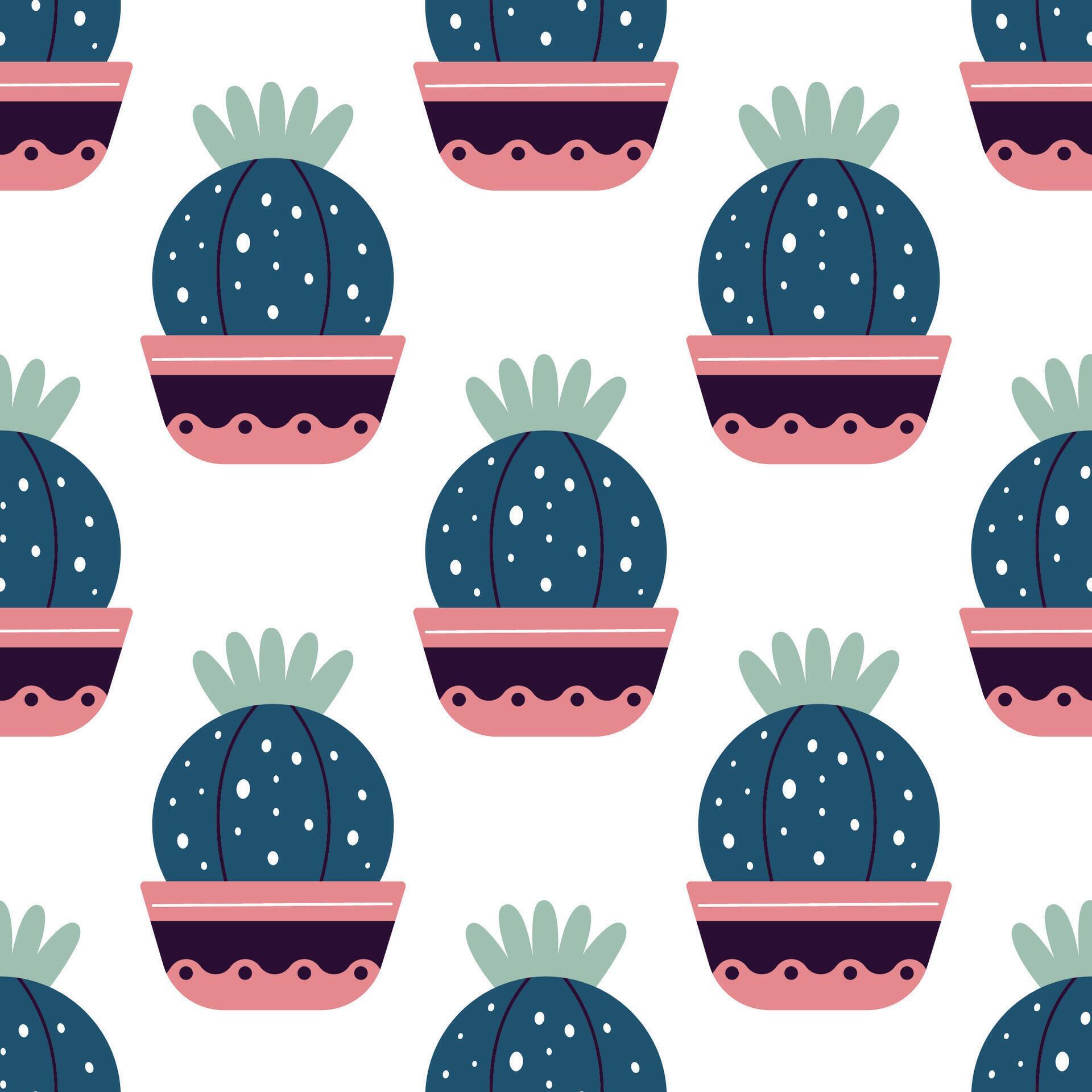 Cute cacti in boho style. Cactus seamless pattern. Trendy boho texture. Cacti fabric print ...