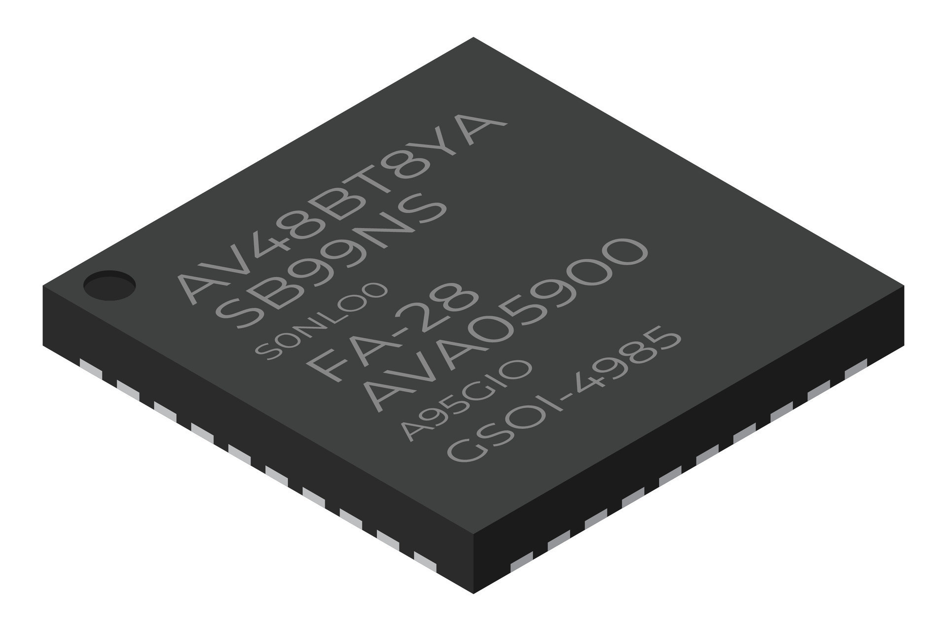 Microchip Computer Electronic Component Microchip Icon Isometric