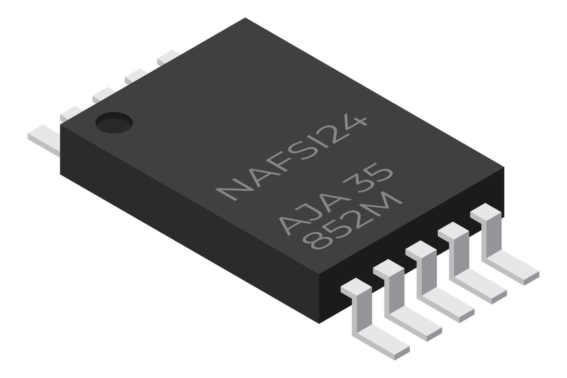 Microchip Computer Electronic Component Microchip Icon Isometric