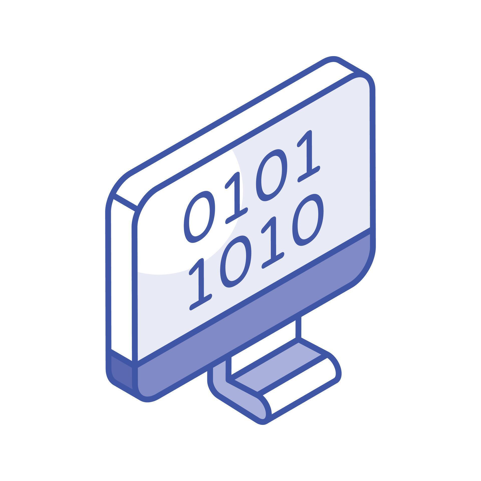 Premium isometric icon of binary coding in trendy style 43512032 Vector Art at Vecteezy