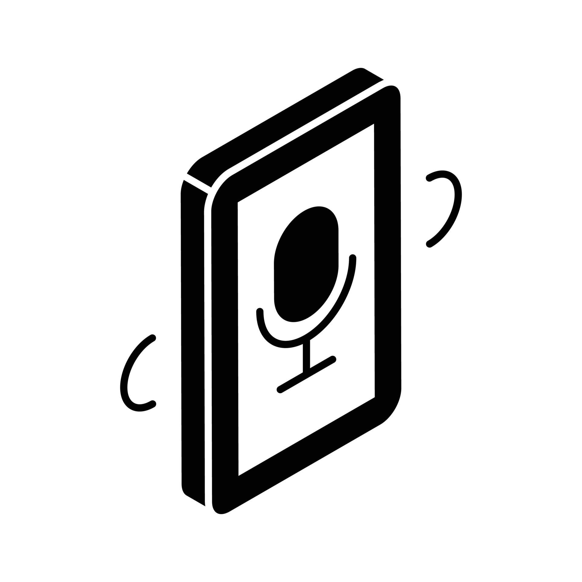 Microphone inside mobile, concept icon of voice recorder, audio ...