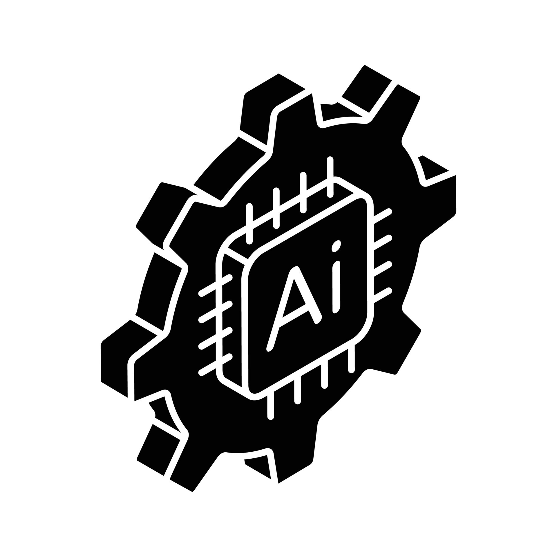 Microprocessor with gear concept icon of automation in modern style ... Microprocessor with gear concept icon of automation in modern style ...