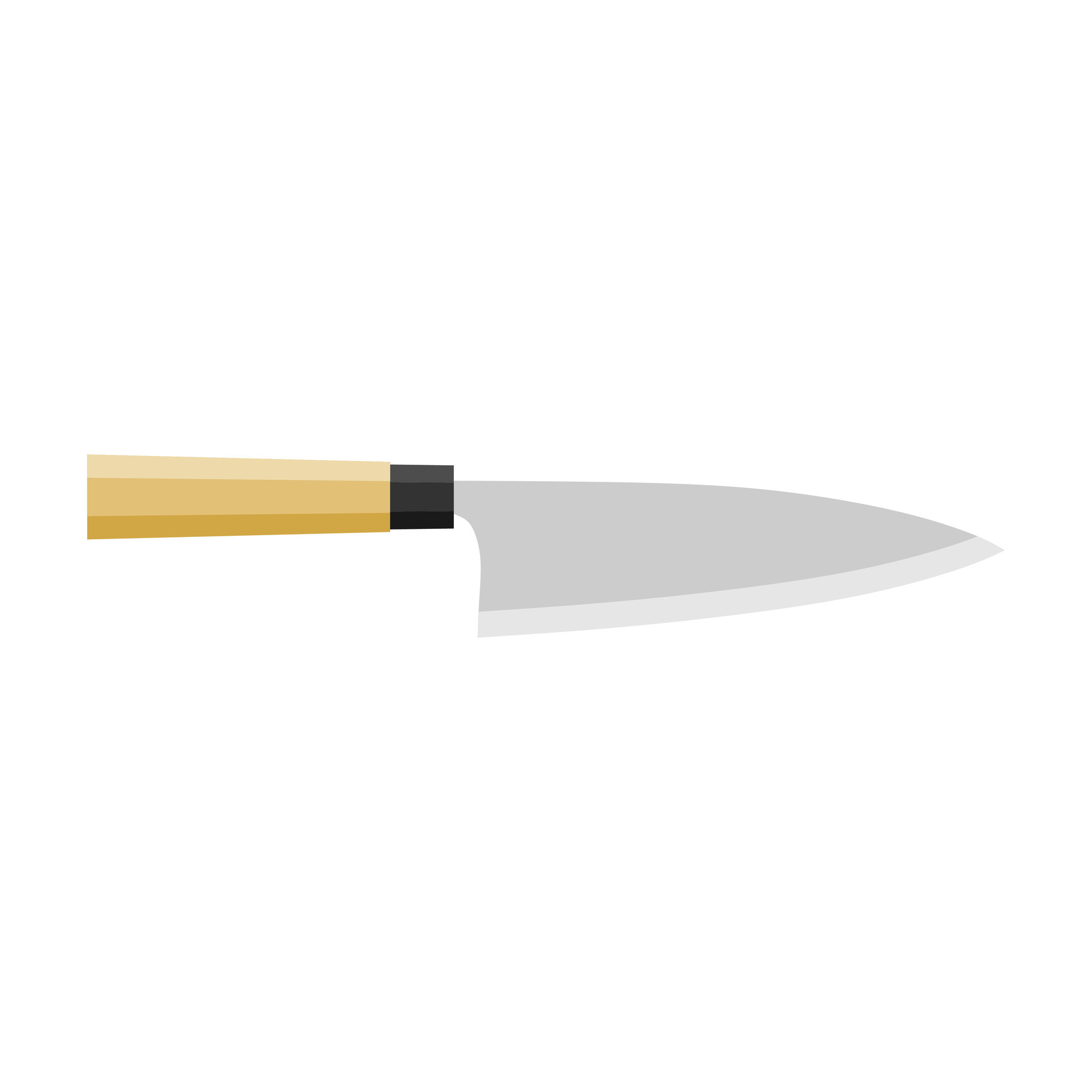 Deba bocho, Japanese kitchen knife flat design illustration isolated on ... Deba bocho, Japanese kitchen knife flat design illustration isolated on ...