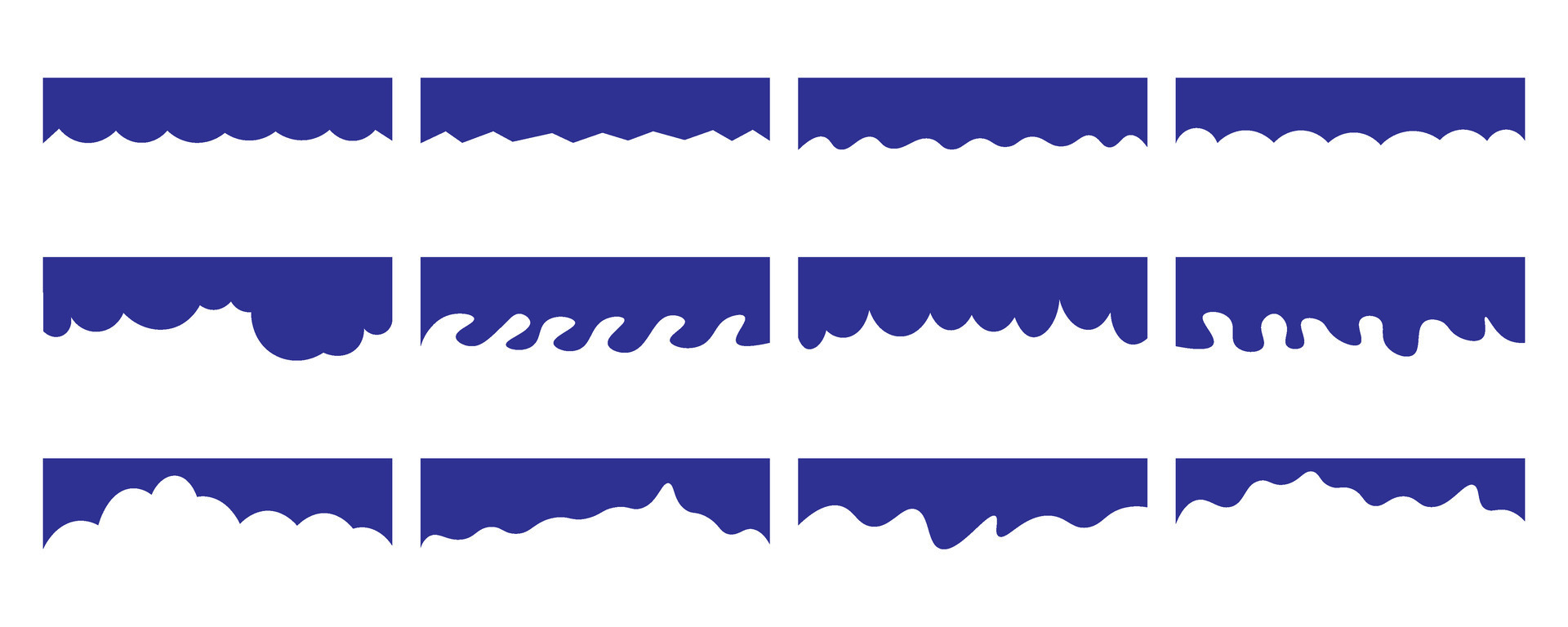 Set Of Dividers Shape Templates Modern Separator Header For Website And App Curve Lines Wave